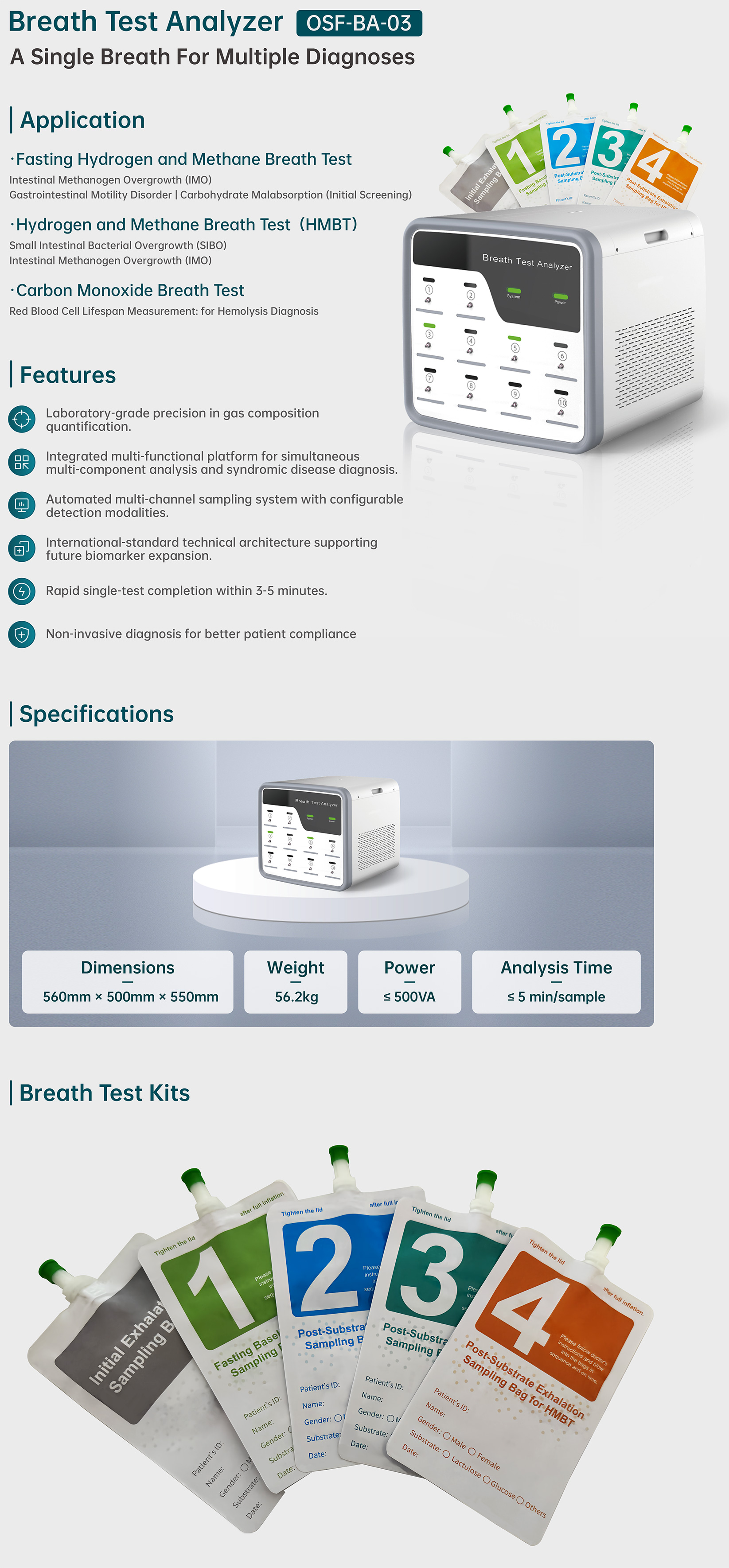 Breath Test (H2/CH4/CO/VSC)-Products-Create Medical